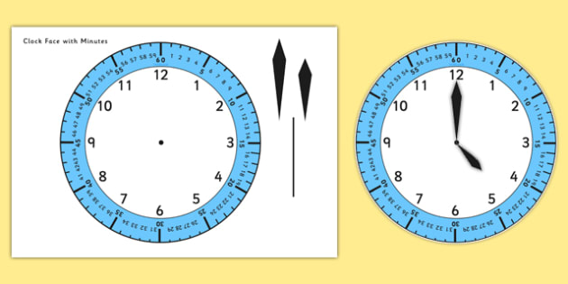 Clock Face with Minutes - clock, time, clock face, minutes