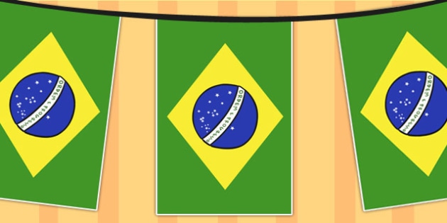 Brazil A4 Flag Bunting (teacher made)