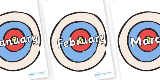 FREE! - Months of the Year on Targets (teacher made)