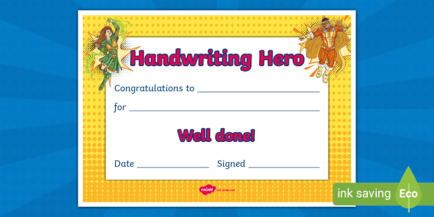 Handwriting Certificates | twinkl.com.au