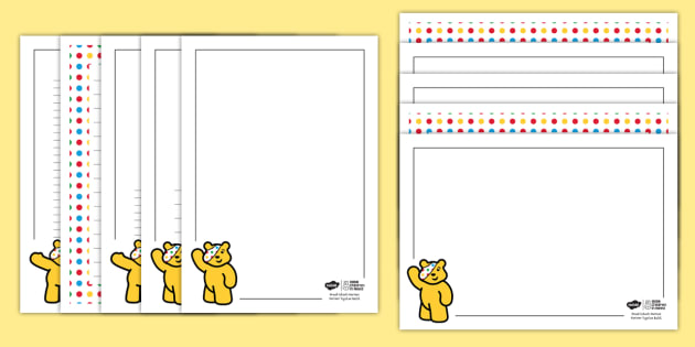 FREE! - Pecyn Borderi Tudalen Pudsey BBC Plant Mewn Angen - Pudsey, plant