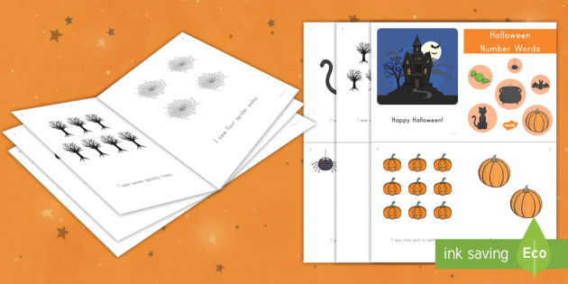 Halloween Number Words Early Emergent Reader | Twinkl