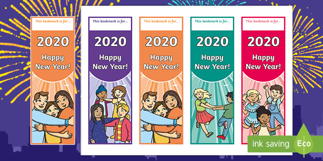 Happy New Year 2020 Editable Bookmarks (teacher made)
