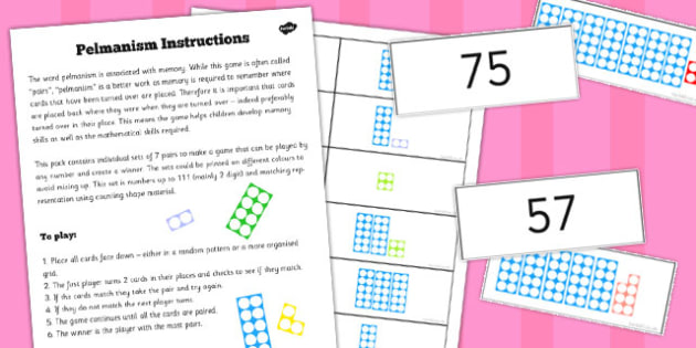 Pelmanism Counting Shape Game (teacher made)