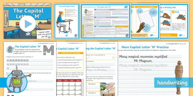 Letter 'M' Writing | The Capital Letter 'M' Activity Pack