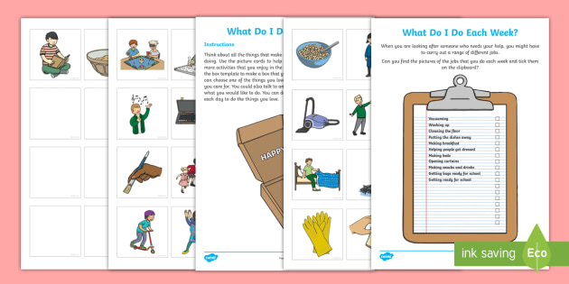 What Do I Do Each Week? Worksheet