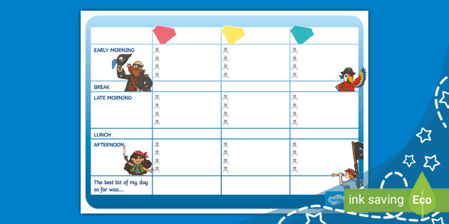 Pirate-Themed Daily Planner (a.m. and p.m.) (teacher made)