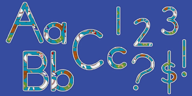 Baseball Bulletin Board Letters and Numbers (teacher made)