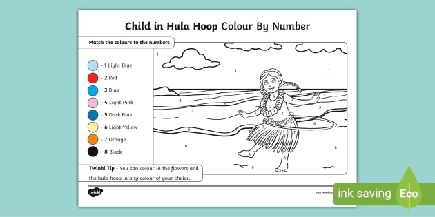 FREE! - Child in Hula Hoop Colour by Number (teacher made)