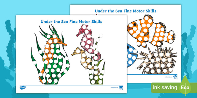 Under the Sea Button Placing Fine Motor Skills Activity