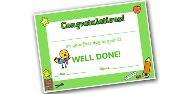 FREE! - First Day Award Certificates Year 2 (teacher made)