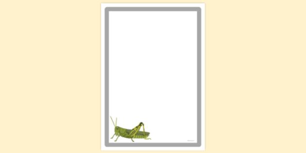 FREE! - Grasshopper Close Up Page Border (teacher made)