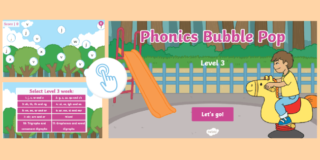 Level 3 Phonics Sounds Game: Bubble Pop | Twinkl Go!
