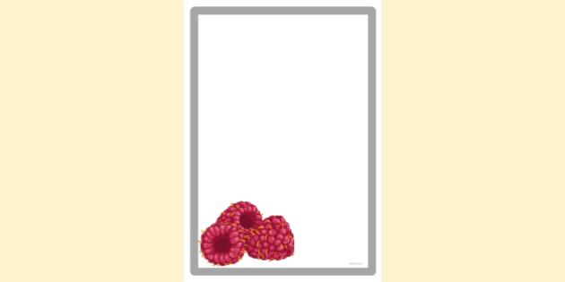 FREE! - Raspberries Page Border (teacher made)