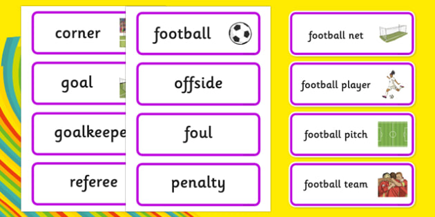 FREE! - Rio 2016 Olympics Football Word Cards (teacher made)