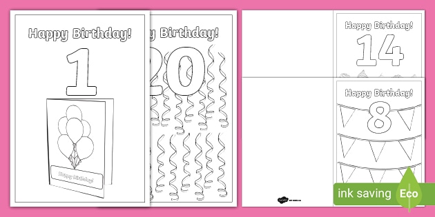 👉 Birthday Age Colouring Cards Ages 1-20 (teacher made)