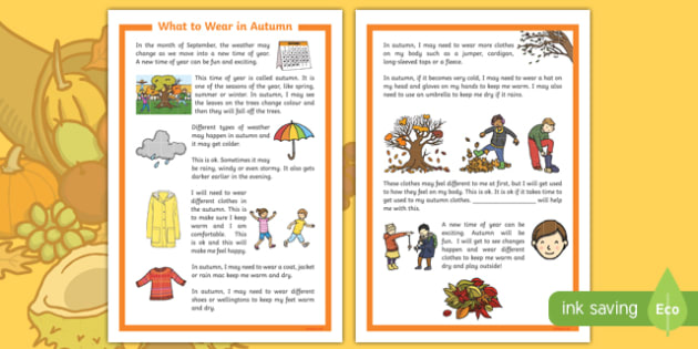 What to Wear in Autumn Social Situation (teacher made)