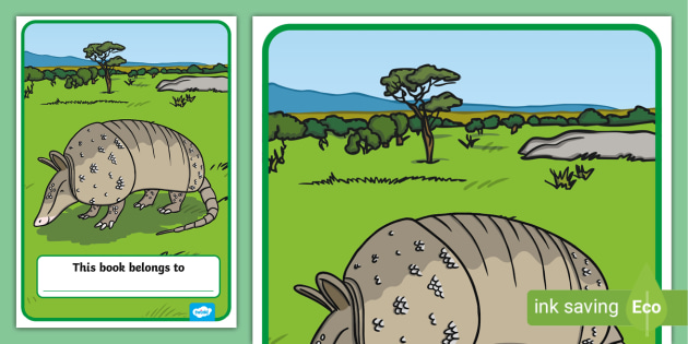 FREE! - Armadillo Themed Book Cover (teacher made)