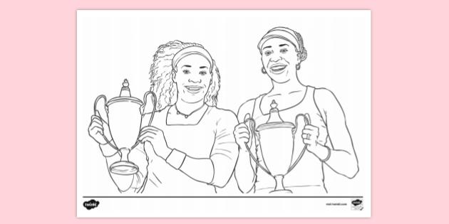 FREE! - Serena and Venus Williams Colouring | Colouring Sheets