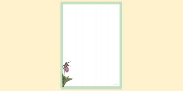 * NEW * Simple Blank Lady's Slipper Page Border | Twinkl
