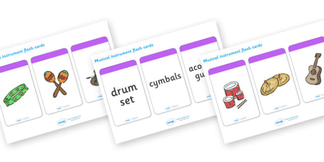 Musical Instrument Flashcards (Matching Pack) - ESL Instrument Flashcards