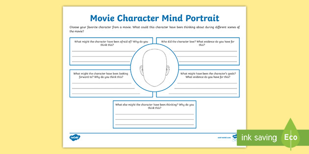 Movie Character Mind Portrait Activity (teacher made)