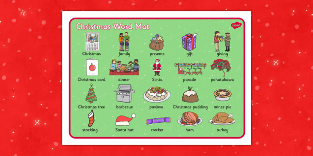 Christmas Word Mat NZ (teacher made)