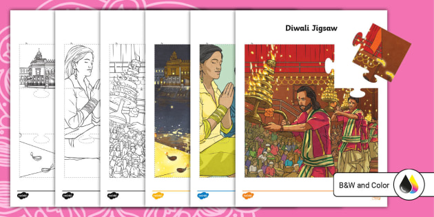 Diwali Printable Jigsaw Puzzles (teacher made)