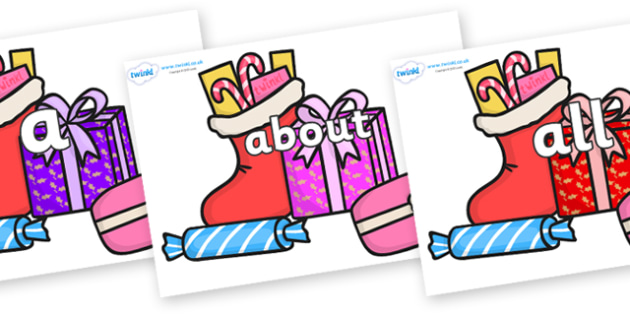 100 High Frequency Words on Christmas Gifts
