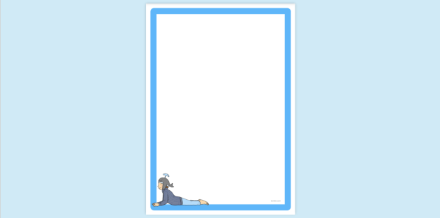 FREE! - Simple Blank Whale Pose Page Border | Page Borders | Twinkl