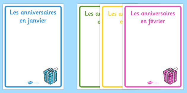 Editable Birthday Display Posters French (teacher made)