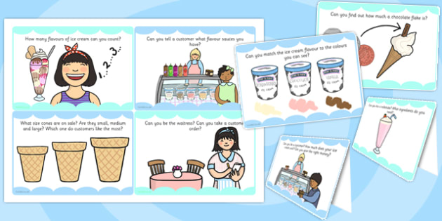 Ice Cream Parlour Role Play Challenge Cards - ESL Ice Cream Role Play Cards