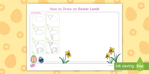 FREE! - Easter Lamb Drawing - Primary Resources