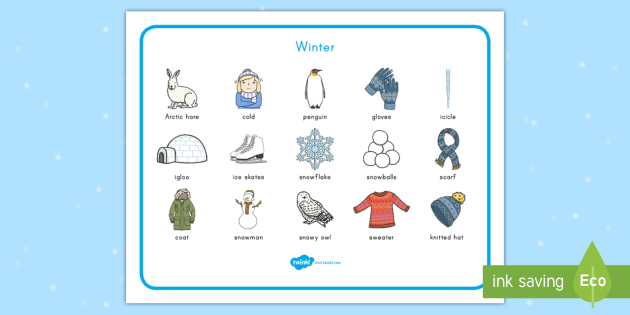Winter Word Mat