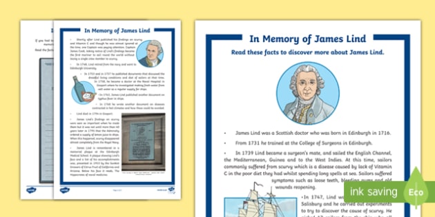 James Lind (1716-1794) Worksheet / Worksheet-Scottish