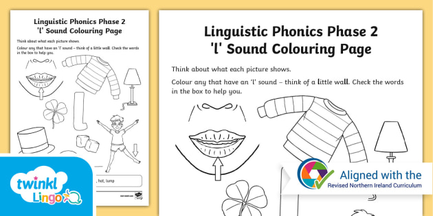 Linguistic Phonics Phase 2 'l' Sound Colouring Page