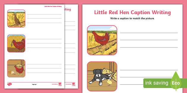 Little Red Hen Caption Writing Activity