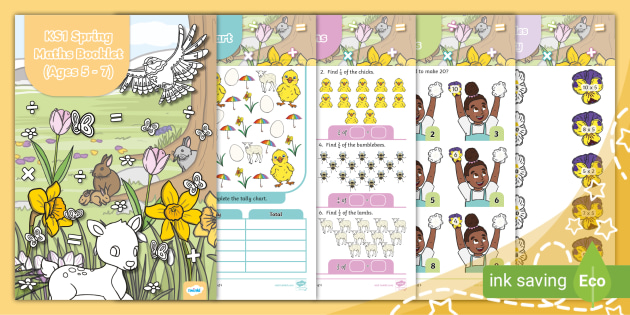 * NEW * KS1 Spring-Themed Maths Activity Booklet (Ages 5 - 7)