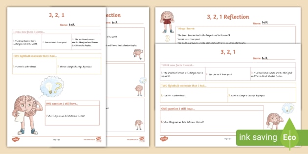 3,2,1 Reflection Template BOHO Theme (Teacher-Made)