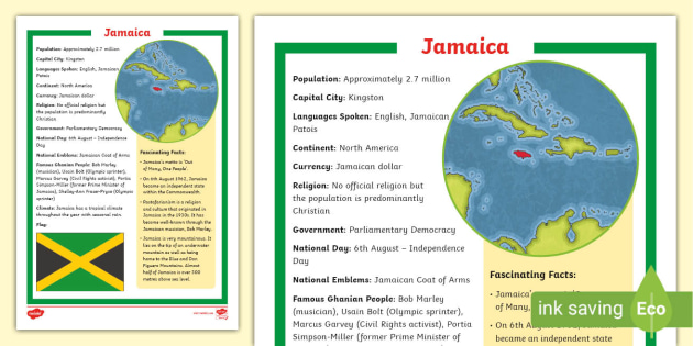 KS2 Jamaica Fact File