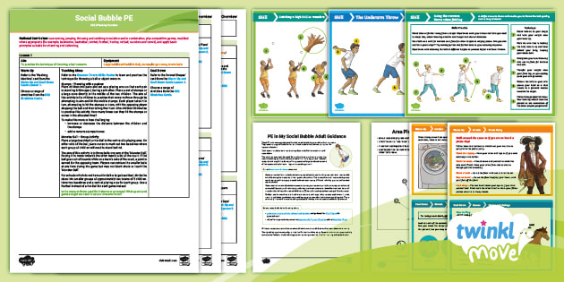 Socially Distanced Bubble PE Planning - K2 Bat and Ball Skills Unit Pack