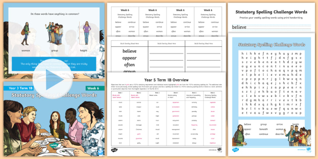 Year 3 Term 1B Week 6 Spelling Pack - Spelling Lists, Word