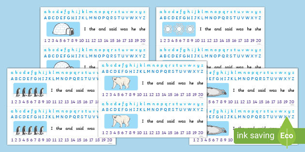 Polar Region Themed Alphabet and Number Line (teacher made)