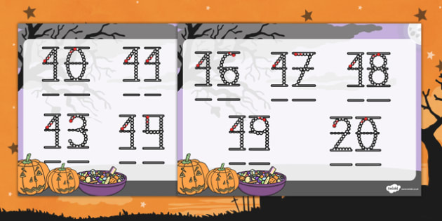 Halloween number formation sheet
