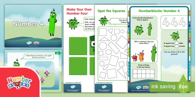 Numberblocks: Number Four Square Like Me Resource Pack