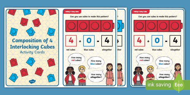 👉 Composition of 4 Interlocking Cubes Activity Cards