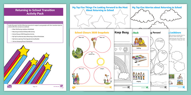 Returning to School Transition Activity Pack (teacher made)