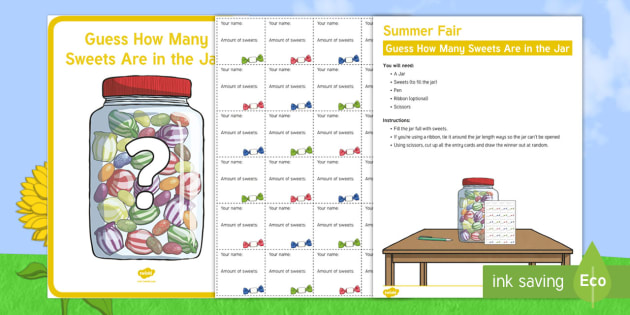 Care Home Summer Fair Guess How Many Sweets Activity Summer Fair Elderly