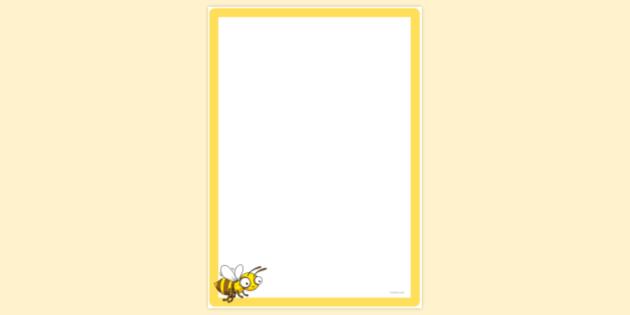 FREE! - Simple Cartoon Bee Page Border | Page Borders | Twinkl