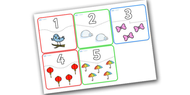 1-5 Number and Quantity Matching Cards (teacher made)